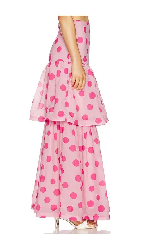 ELLIATT Polka Dot Tiered Maxi Skirt