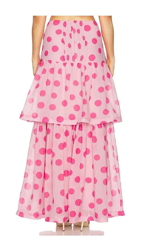 ELLIATT Polka Dot Tiered Maxi Skirt