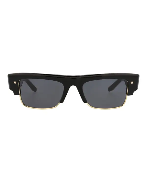Valentino Garavani Acetate Square Frame Sunglasses - Black Black Grey (vls/164a/52)