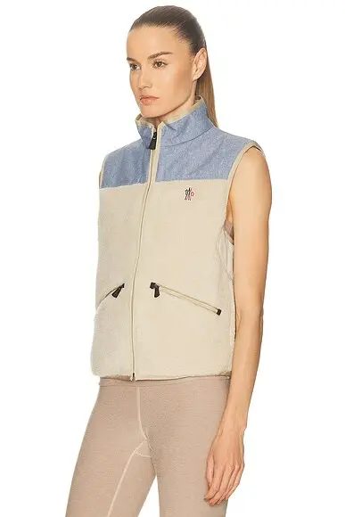 Moncler Sherpa Vest - Light Beige
