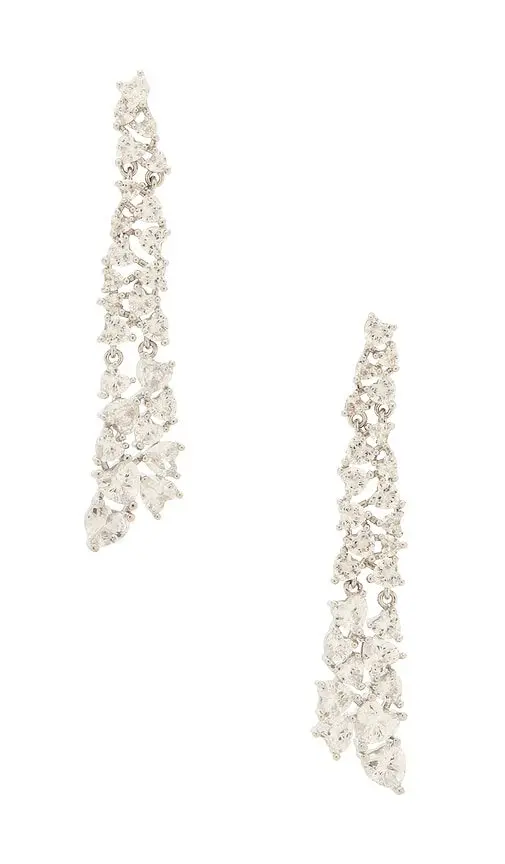 Shashi Ren Pave Earrings - Metallic Silver