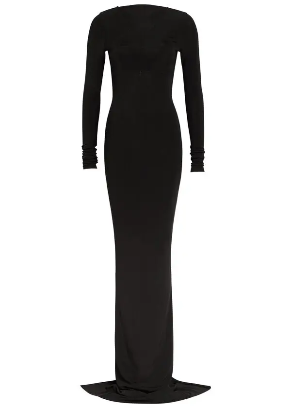 Rick Owens Temple Panelled Stretch-tulle Gown - Black