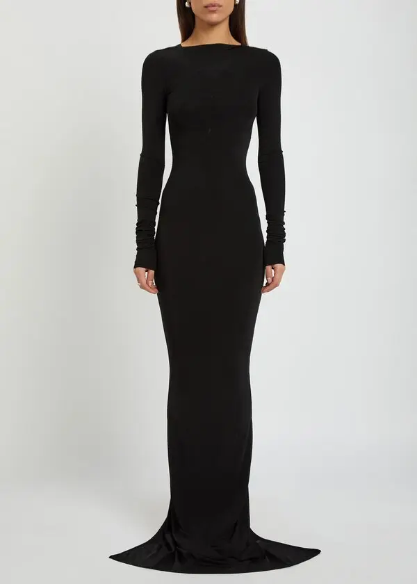 Rick Owens Temple Panelled Stretch-tulle Gown - Black
