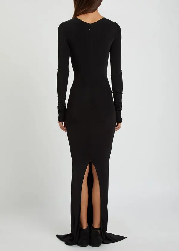 Rick Owens Temple Panelled Stretch-tulle Gown - Black