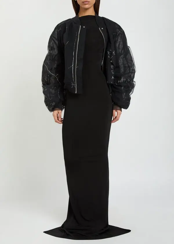 Rick Owens Temple Panelled Stretch-tulle Gown - Black