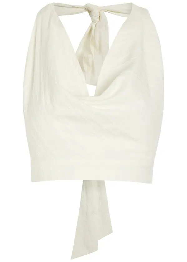 DELOS Ayla Textured Woven Crop Top