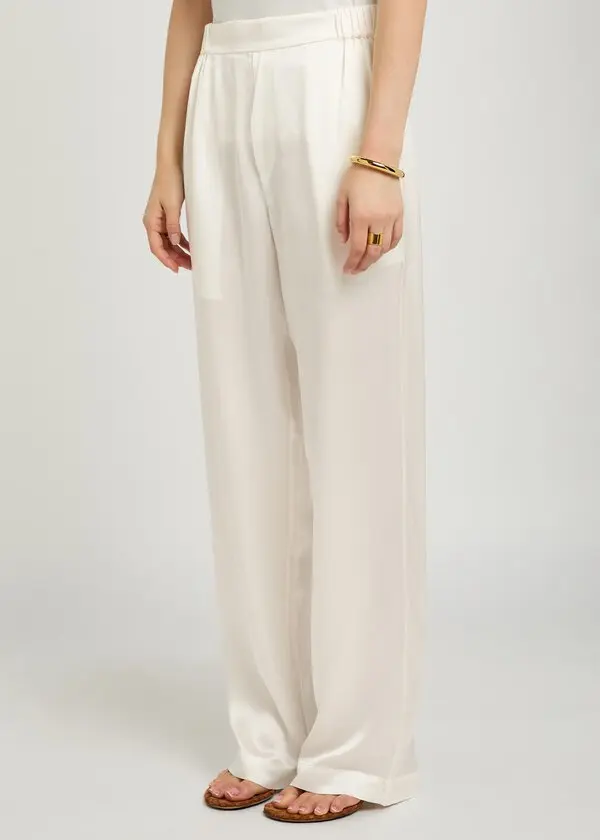 DELOS Gilbert Silk Trousers - Ivory