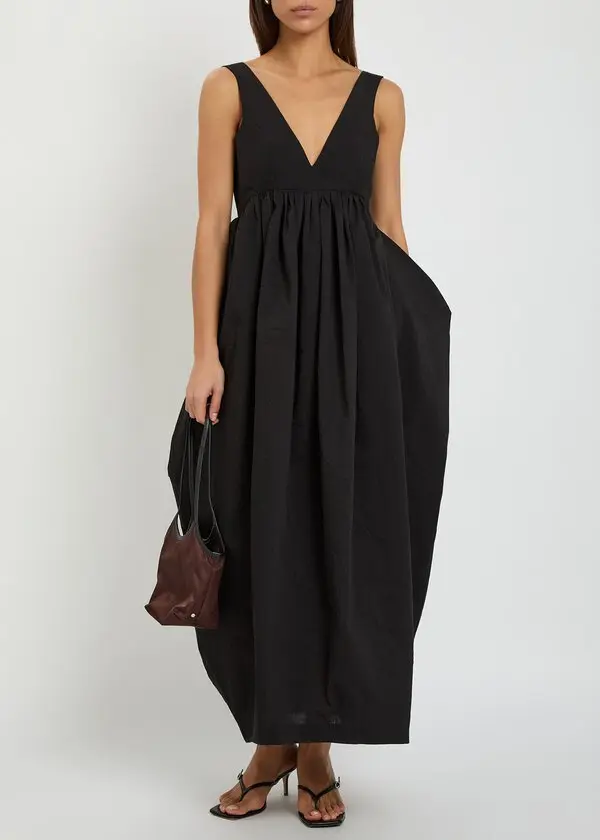 RÓHE Sculpted Cotton-blend Poplin Maxi Dress