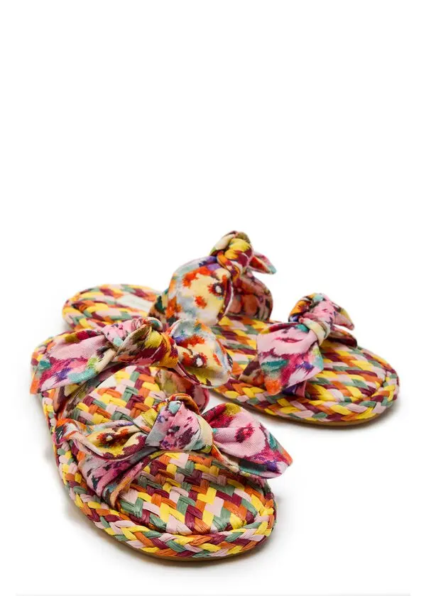 Zimmermann Carousel Printed Raffia Sliders
