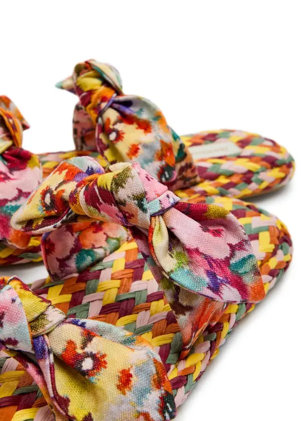 Zimmermann Carousel Printed Raffia Sliders