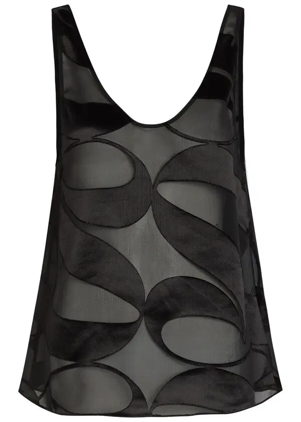 DELOS Mira Devoré Georgette Top
