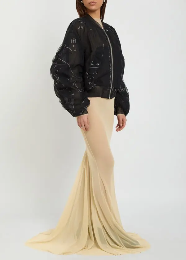 Rick Owens Panelled Stretch-tulle Gown - Sand