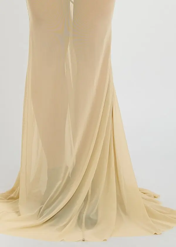 Rick Owens Panelled Stretch-tulle Gown - Sand