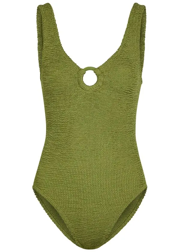 Hunza G Celine Crinkle One Piece Swimsuit - Green