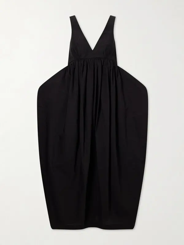 RÓHE Open-back Cotton-blend Maxi Dress - Black