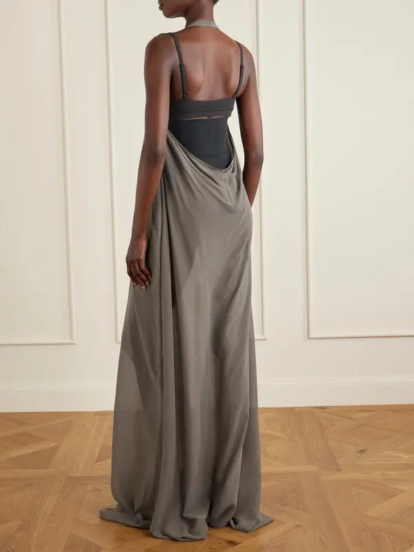 Rick Owens Haltar Silk Georgette Gown
