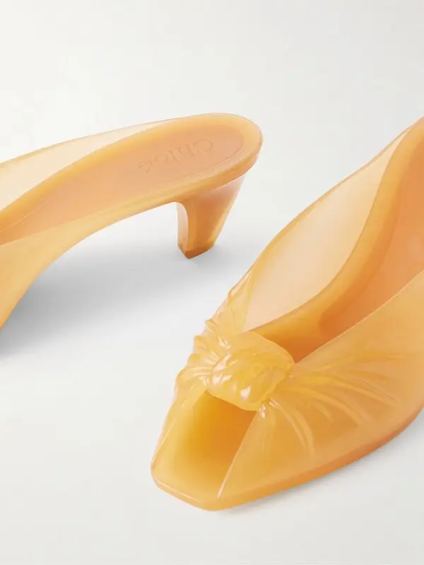 Chloé Ruched Tpu Mules - Yellow