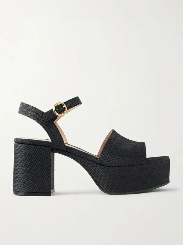 GIANVITO ROSSI Carol 35 Raffia Platform Sandals