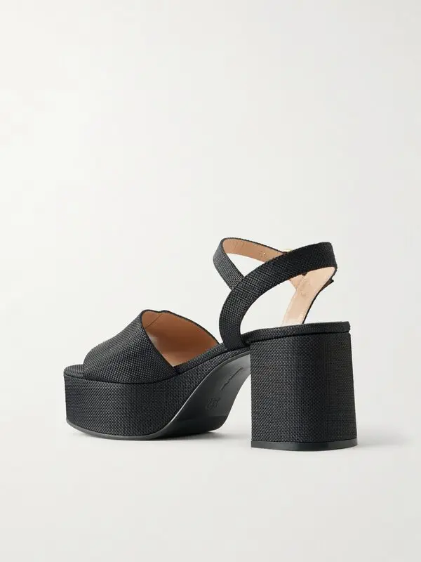 GIANVITO ROSSI Carol 35 Raffia Platform Sandals