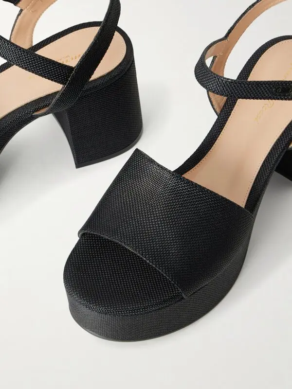 GIANVITO ROSSI Carol 35 Raffia Platform Sandals