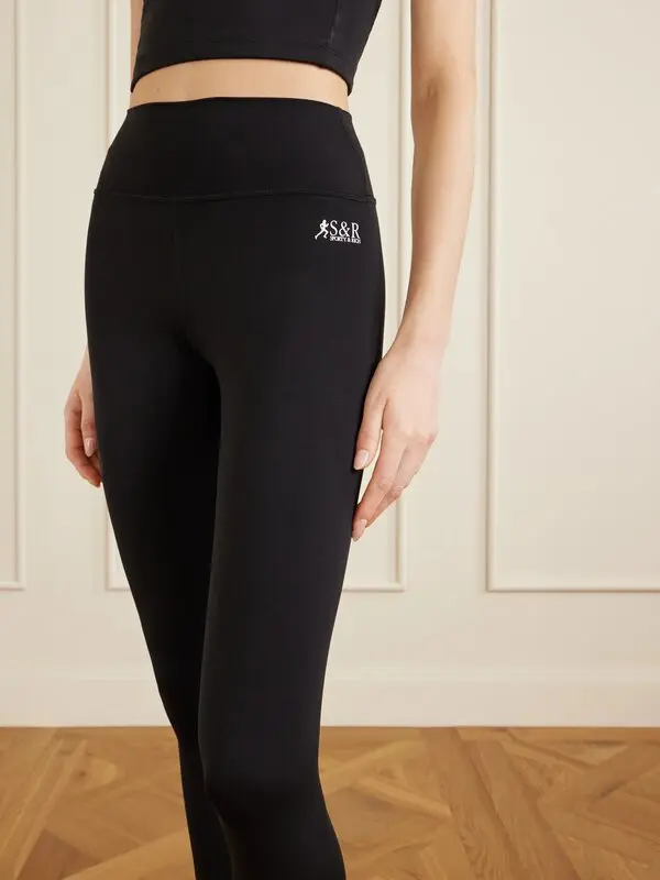 SPORTY & RICH Runner Short Leggings - Black
