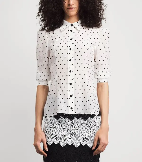 Carolina Herrera Silk Polka-dot Blouse