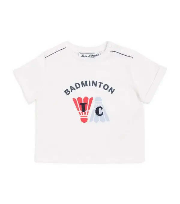 TARTINE ET CHOCOLAT Cotton Badminton T-shirt - White