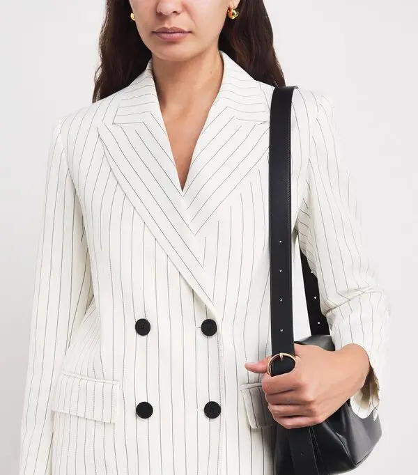 Sandro Striped Double-breasted Blazer - Beige