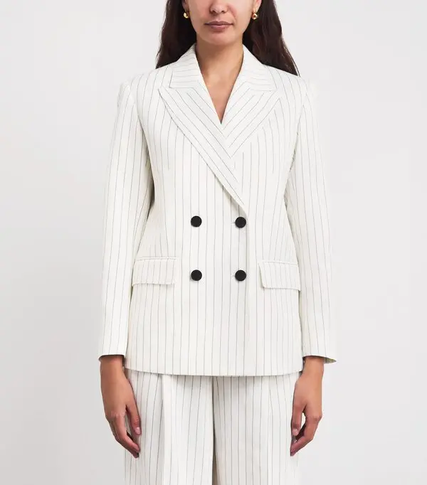 Sandro Striped Double-breasted Blazer - Beige