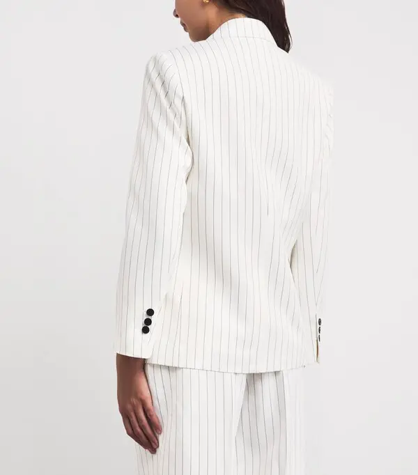 Sandro Striped Double-breasted Blazer - Beige