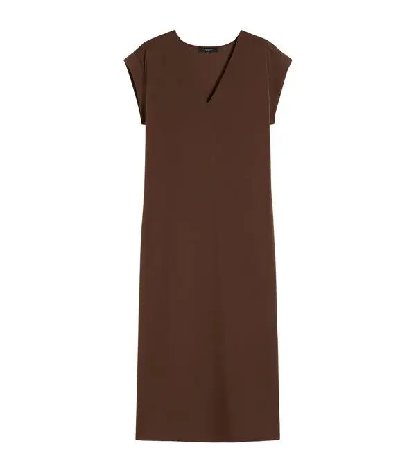 Max Mara Jersey Midi Dress - Brown