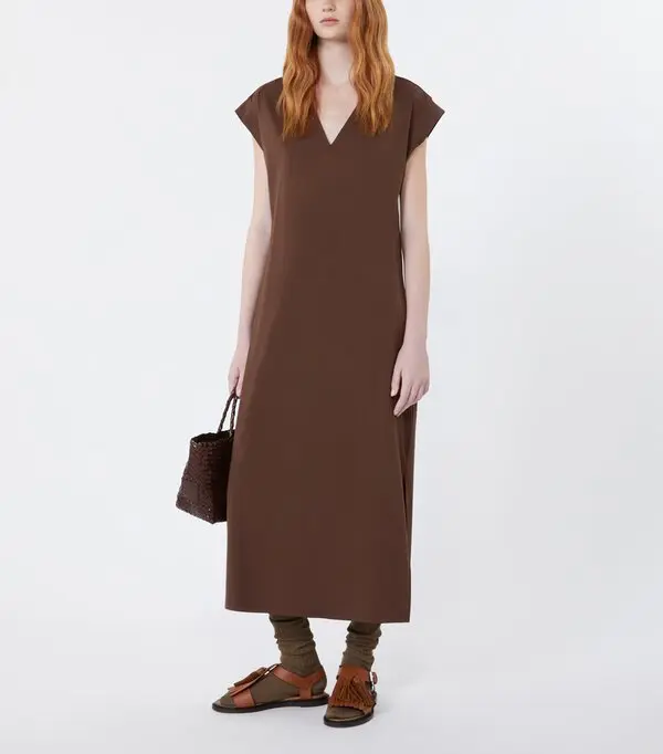 Max Mara Jersey Midi Dress - Brown