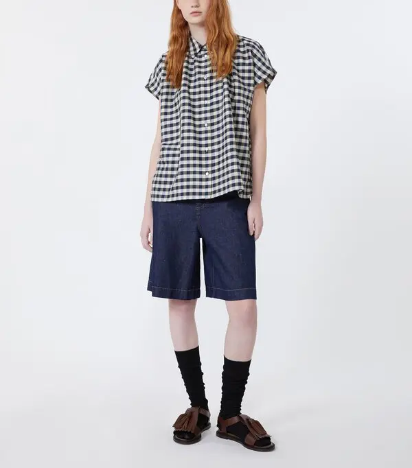 Max Mara Cotton-blend Checkered Shirt