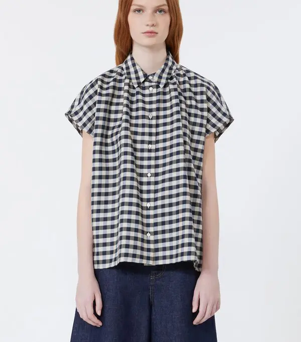 Max Mara Cotton-blend Checkered Shirt