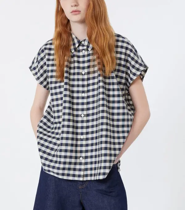 Max Mara Cotton-blend Checkered Shirt