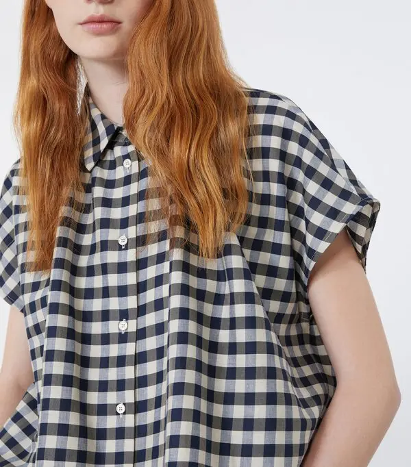 Max Mara Cotton-blend Checkered Shirt