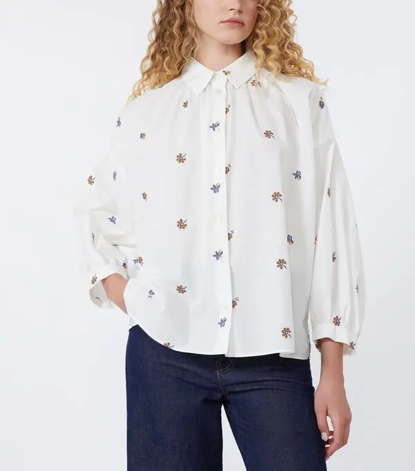 Max Mara Poplin Embroidered Shirt