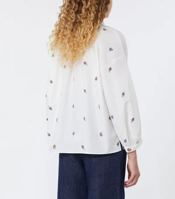 Max Mara Poplin Embroidered Shirt