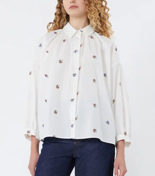 Max Mara Poplin Embroidered Shirt
