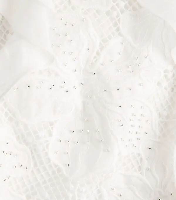 Sandro Guipure Lace Crop Top