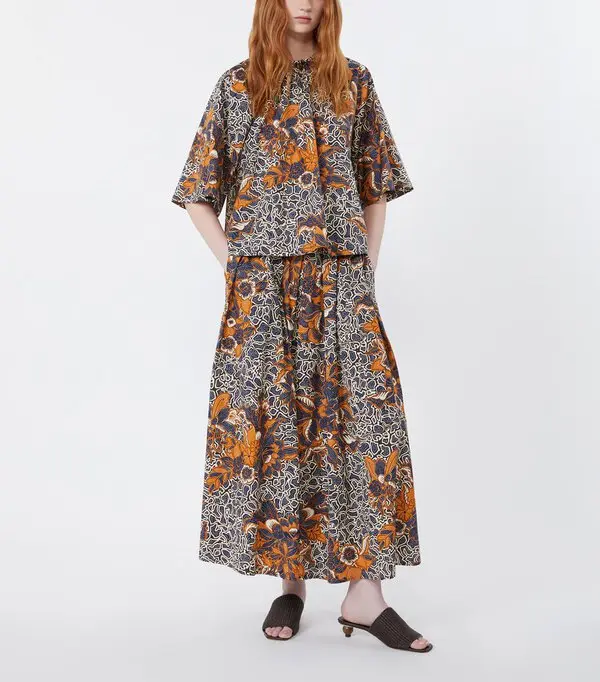 Max Mara Floral Cotton Blouse - Blue