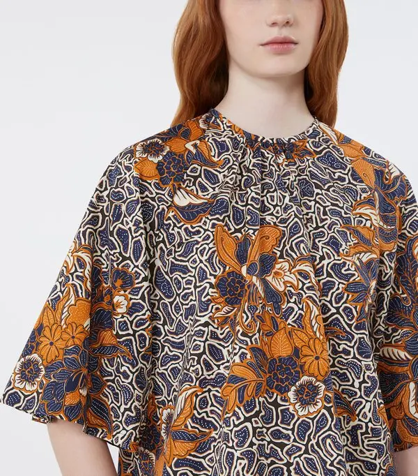 Max Mara Floral Cotton Blouse - Blue