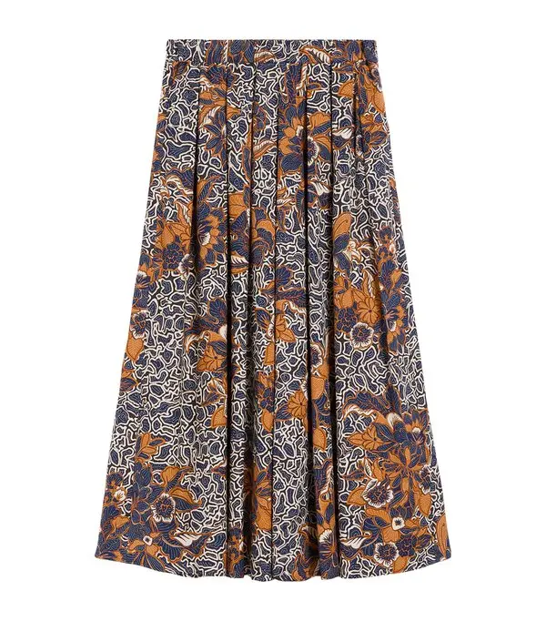 Max Mara Printed Cotton Midi Skirt
