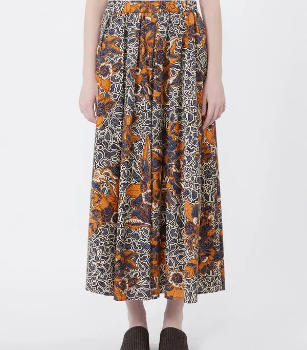 Max Mara Printed Cotton Midi Skirt