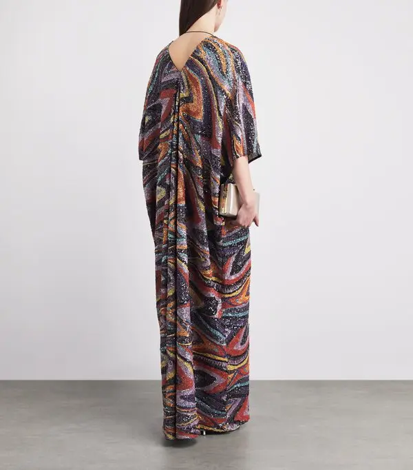 TALLER MARMO Sequined Gala Kaftan Maxi Dress