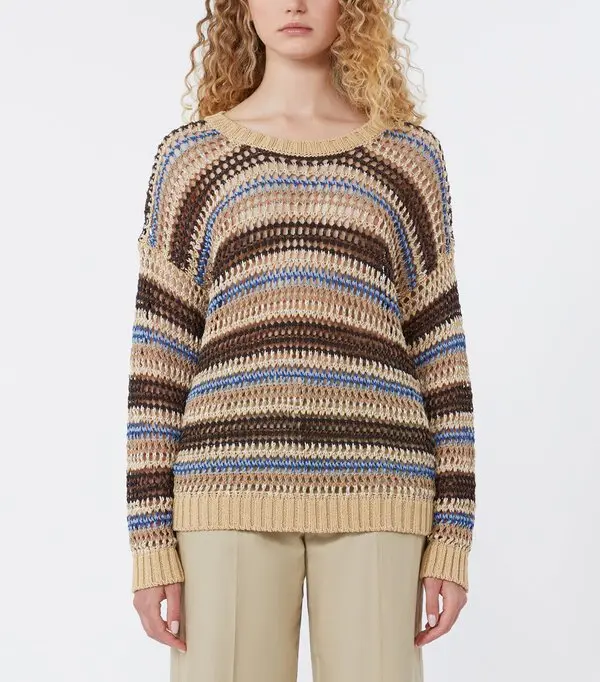 Max Mara Linen-blend Open-knit Sweater