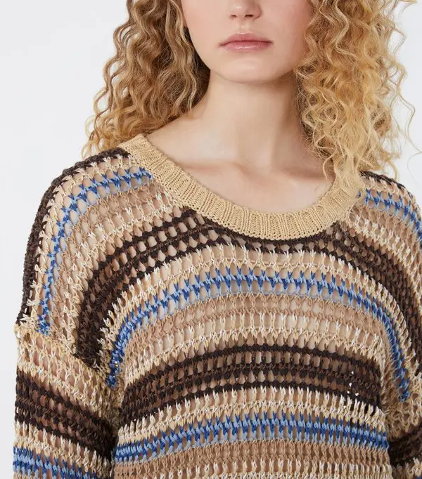 Max Mara Linen-blend Open-knit Sweater
