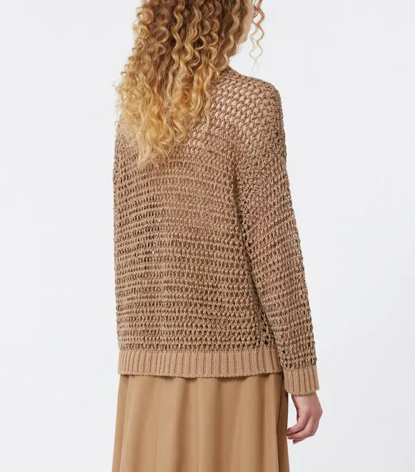 Max Mara Linen-blend Open-knit Sweater