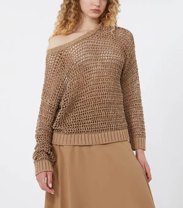 Max Mara Linen-blend Open-knit Sweater