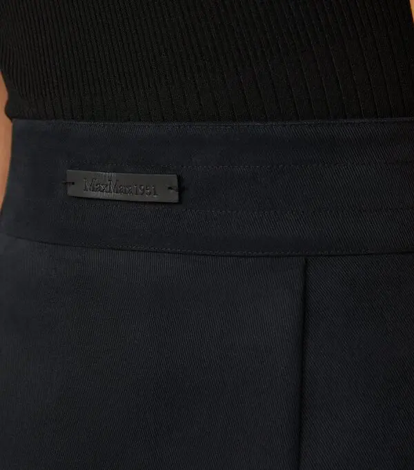 Max Mara Stretch Cotton Wrap Midi Skirt